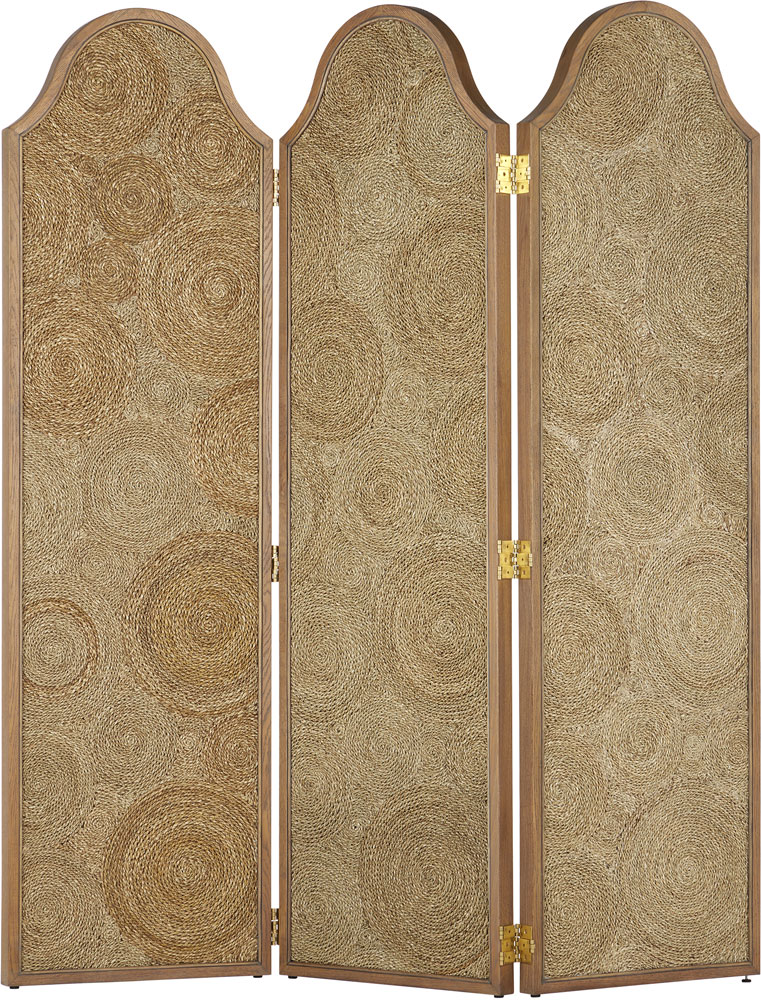 Currey & Company 1000-0141 Sisal Modern Natural / Weathered Oak Screen ...