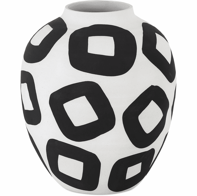 Currey & Company 1200-0604 Pagliacci Contemporary White / Black Vase ...