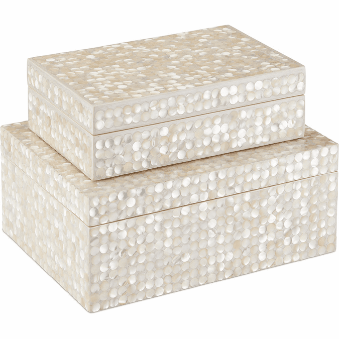 Currey & Company 1200-0904 Gerri Dot Contemporary Natural / Cream Box ...