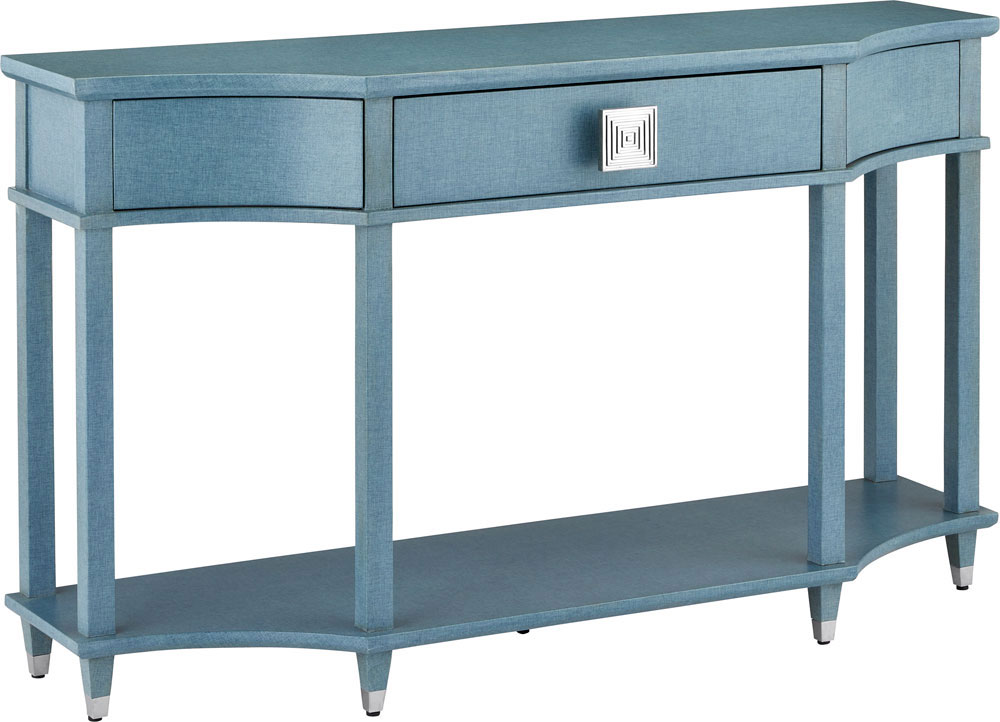 Currey & Company 3000-0283 Maya Modern Lacquered Blue Linen / Washed ...