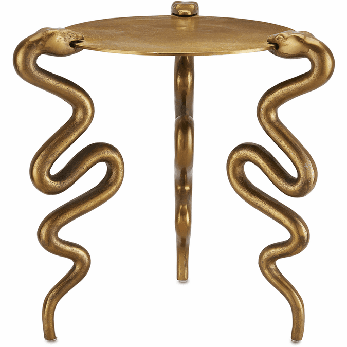 Currey & Company 4000-0140 Serpent Contemporary Antique Brass Accent ...