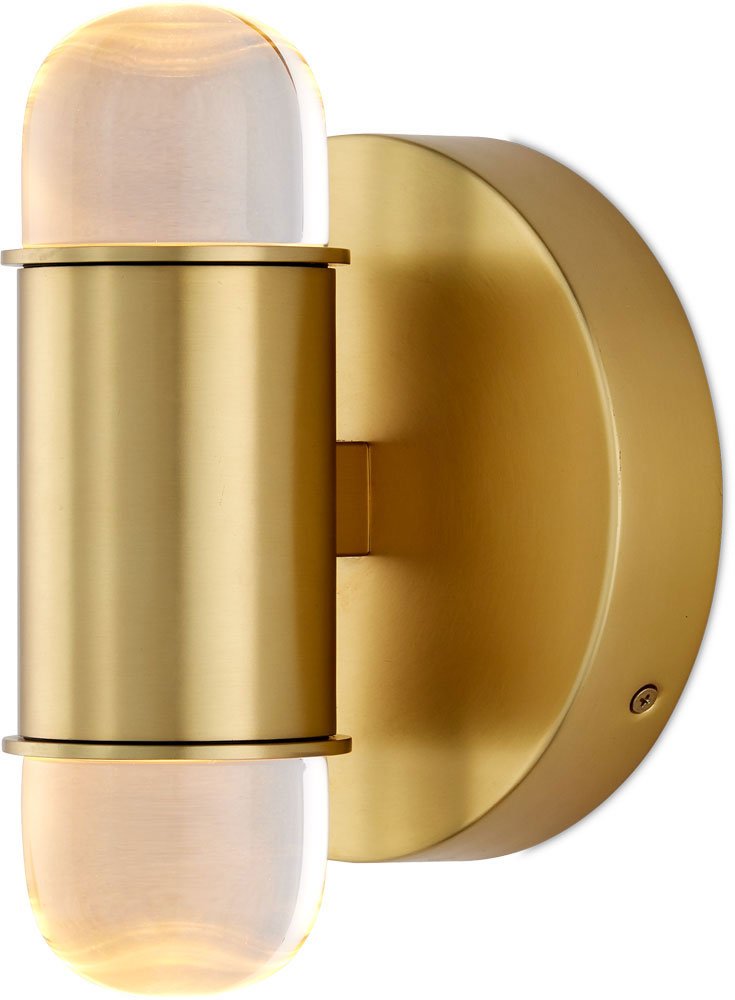 Currey & Company 5000-0242 Capsule Contemporary Brushed Brass / Clear ...