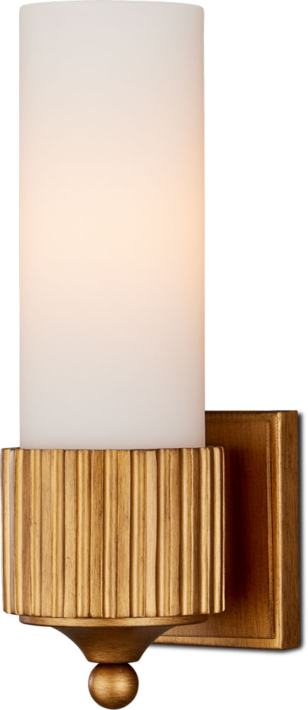 Currey & Company 5800-0049 Bryce Gold Modern Gold / Frosted Wall Light ...