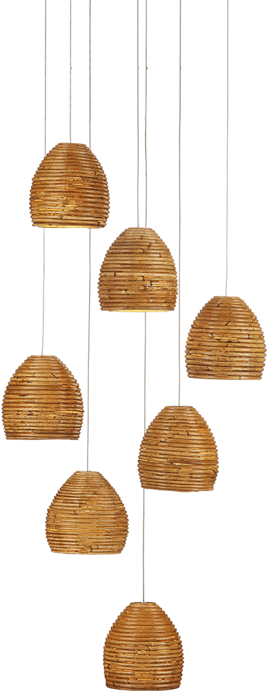 Currey & Company 9000-1000 Beehive Contemporary Natural Rattan / Silver ...