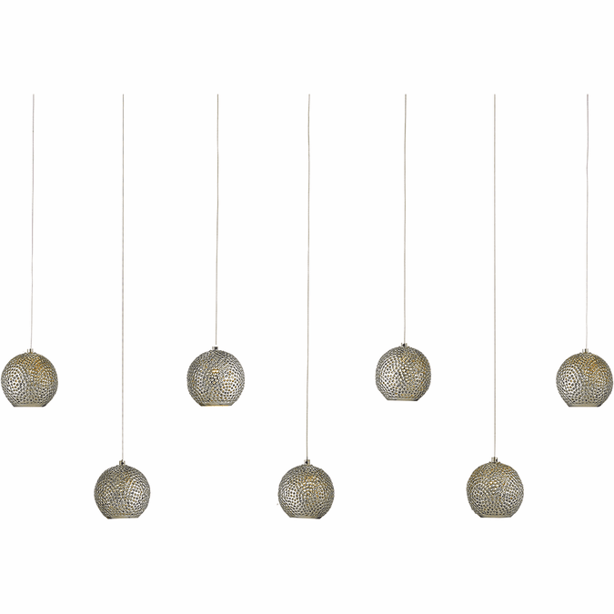 Currey & Company 9000-1056 Giro Modern Nickel / Blue / Silver Multi ...