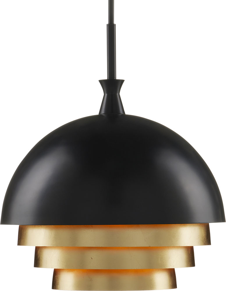 Currey & Company 9000-1075 Salviati Contemporary Black / Gold Leaf ...