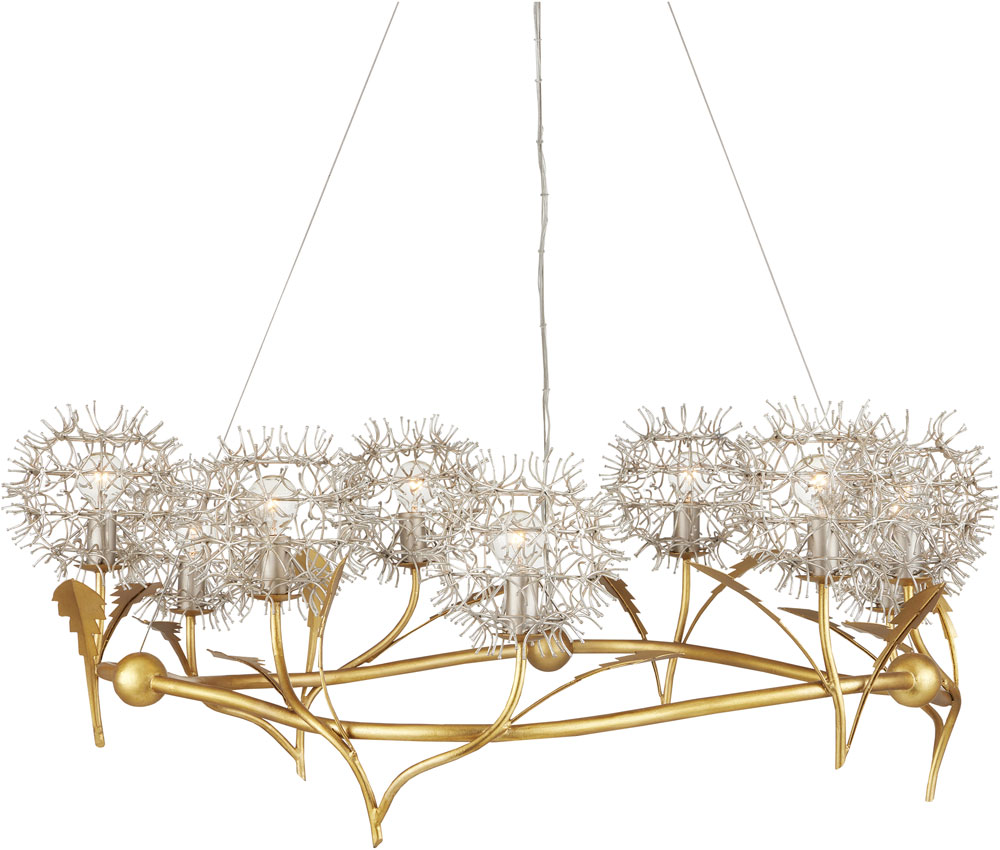 Currey & Company 9000-1080 Dandelion Modern Contemporary Silver Leaf ...