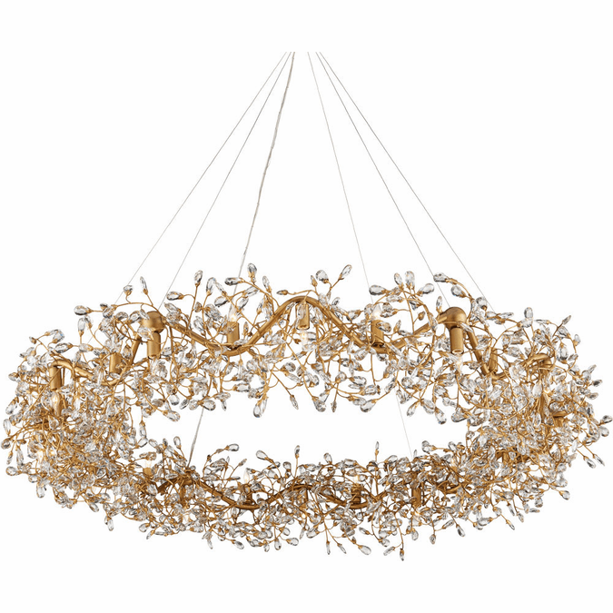 Currey & Company 9000-1136 Crystal Contemporary Clear / Brass Lighting ...