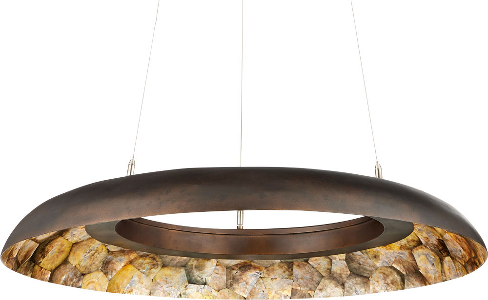 Currey & Company 9000-1146 Tairagai Modern Natural / Bronze Gold LED ...