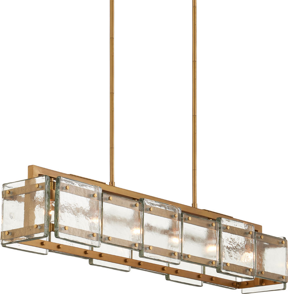 Currey & Company 9000-1165 Countervail Modern Clear / Antique Brass ...