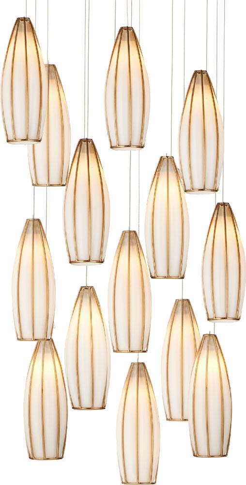 Currey & Company 9000-1188 Parish Modern White / Antique Brass / Silver ...