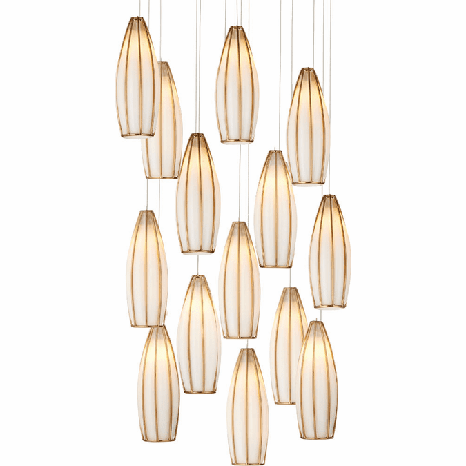 Currey & Company 9000-1188 Parish Modern White / Antique Brass / Silver ...