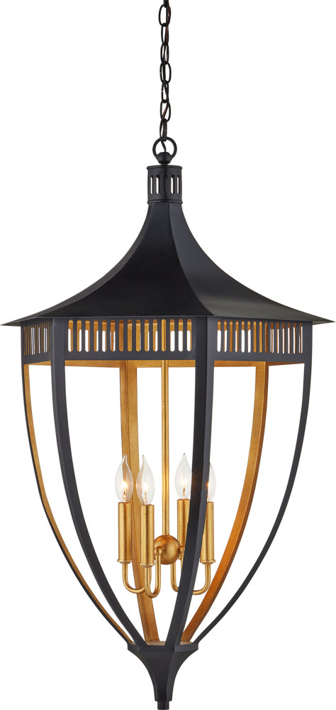 Currey & Company 9000-1217 Wycombe Satin Black / Contemporary Gold Leaf ...