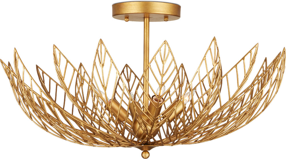 Currey & Company 9000-1228 Leaflace Contemporary Gold Leaf ...