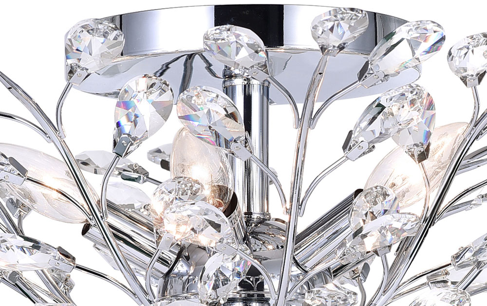 CWI 5206C16C Ivy Chrome 16" Ceiling Lighting Fixture - CWI-5206C16C
