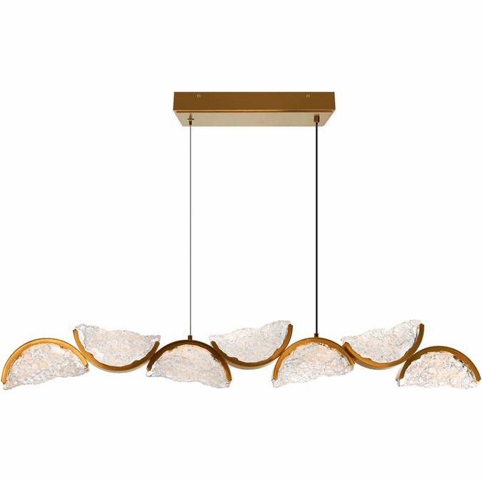 CWI Lighting 1715P54-7-624 Moon Contemporary Brass LED 54" Island Light ...