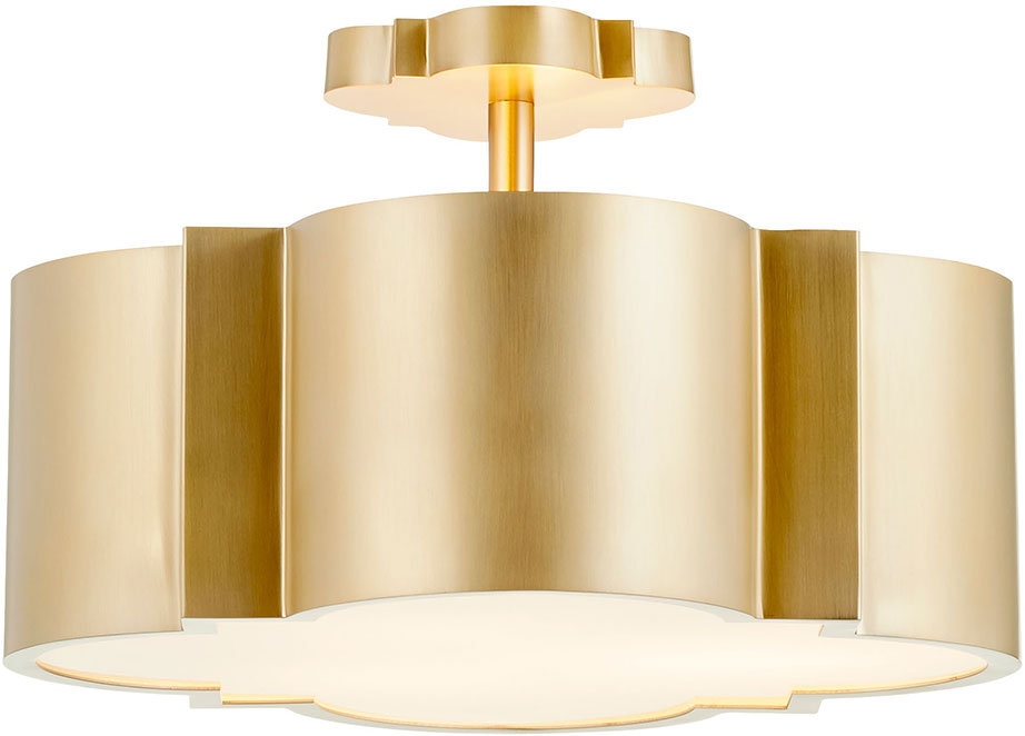 Cyan 10064 Wyatt Contemporary Aged Brass Flush Mount Ceiling Light ...