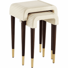 Cyan Design 12220 Channel Off-White / Walnut / Brass Console - CYN-12220