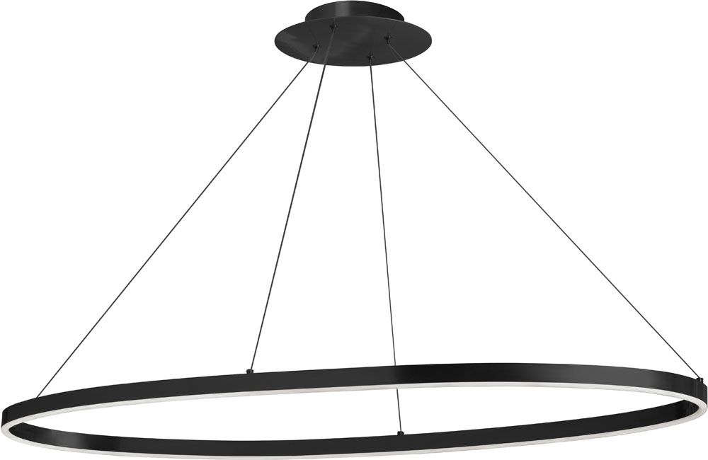 Dainolite CIR-4463C-MB Circulo Contemporary Black / White LED 44" Drop ...
