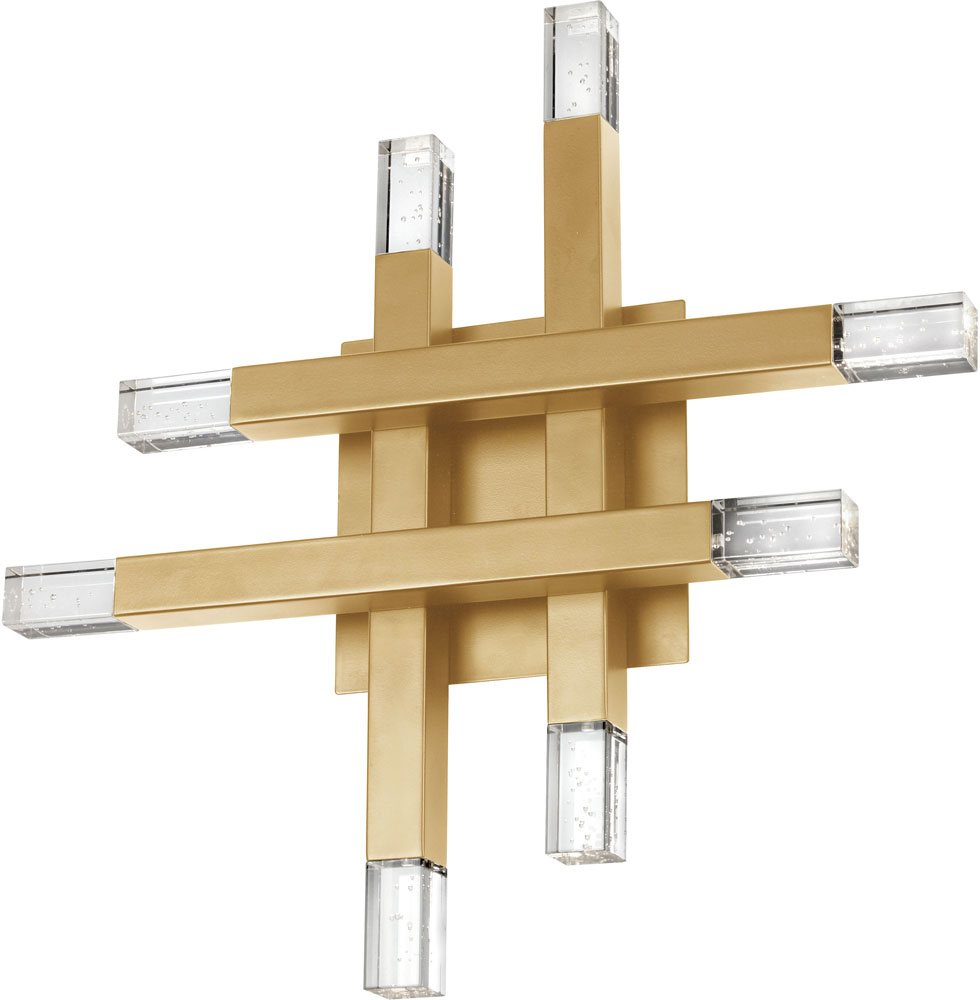 Dainolite FCS-1432W-AGB Francesca Contemporary Aged Brass / Frosted LED ...