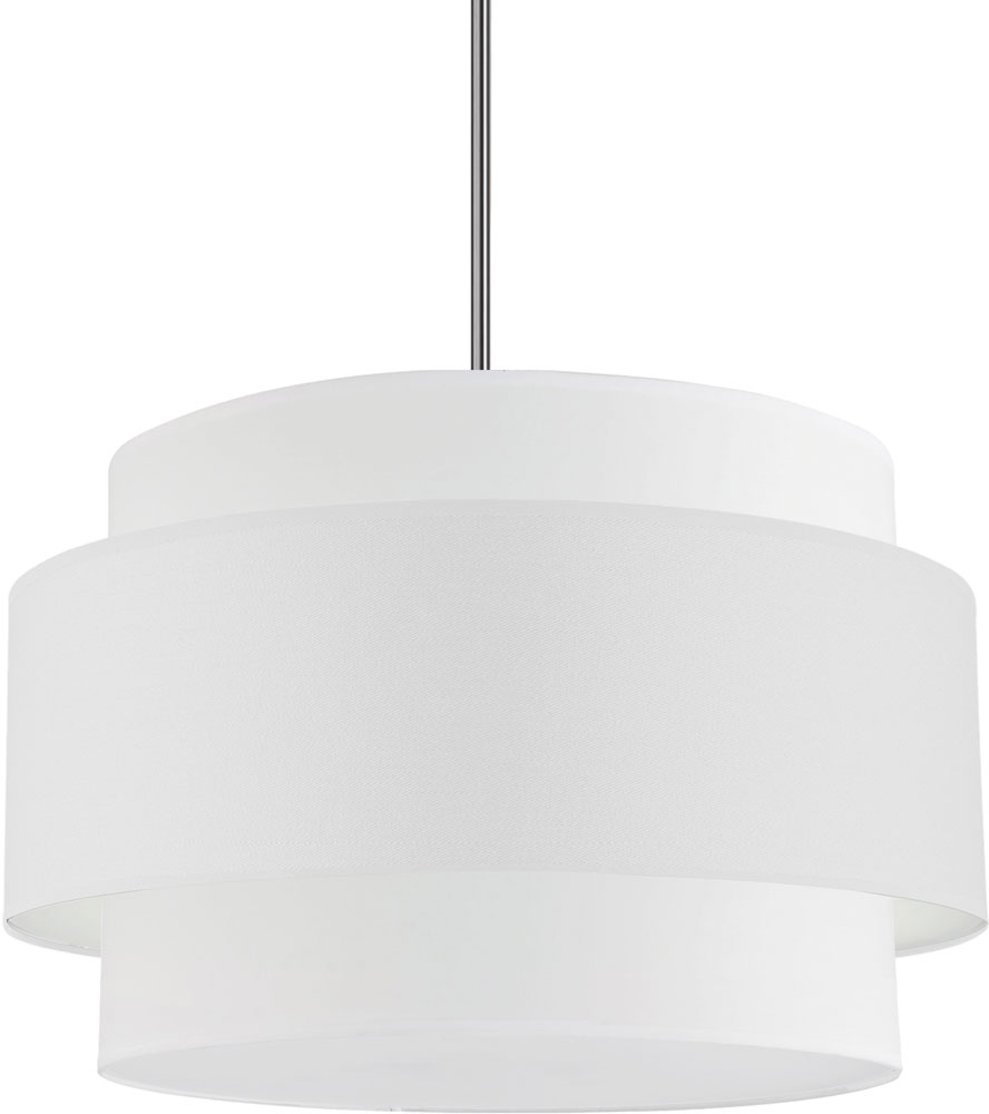 Dainolite PYA-224C-PC-WH Priya Modern White / Polished Chrome 22" Drum ...