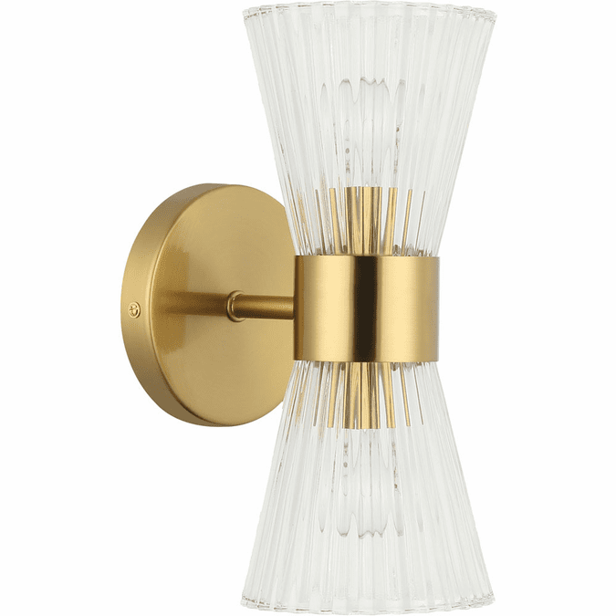 Dainolite VIE-112W-AGB Vienna Modern Aged Brass 2-Light Bathroom Wall ...