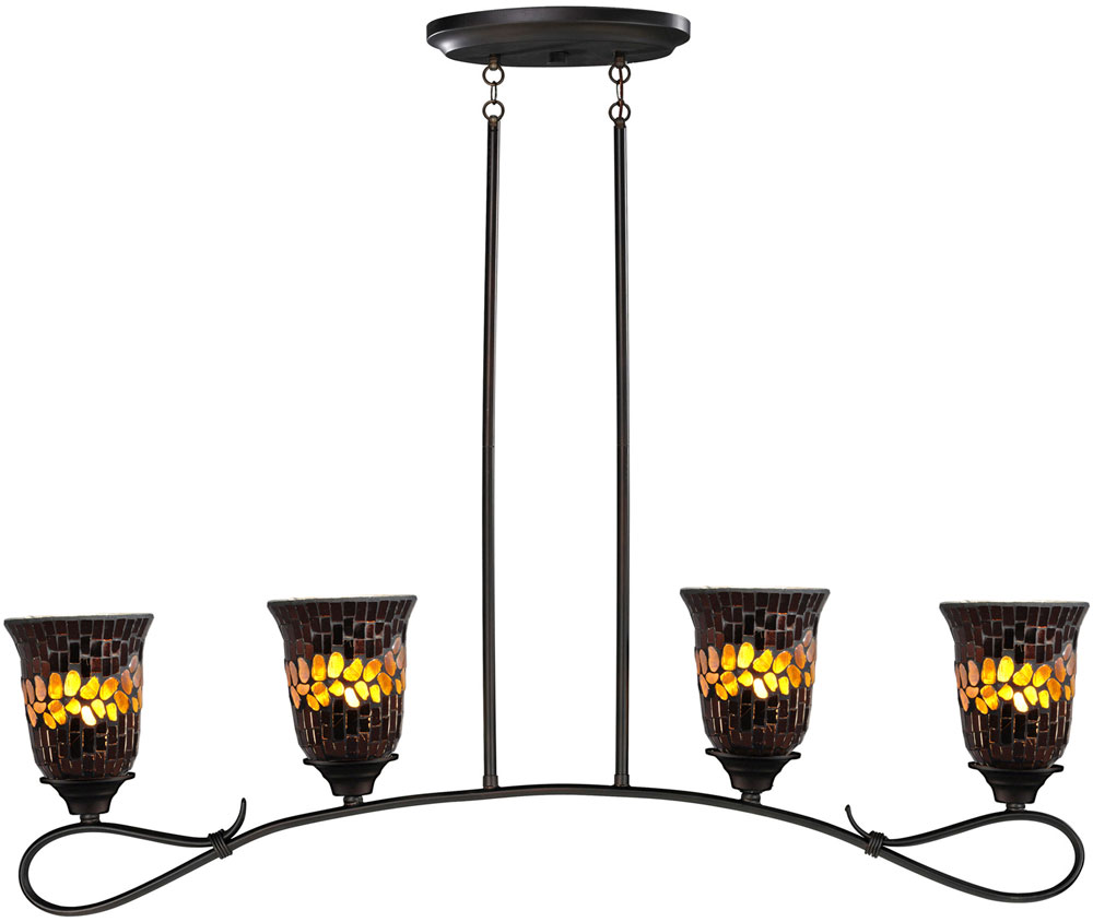 Dale Tiffany TH14256 Copper Shell Tiffany Dark Bronze Island Lighting ...
