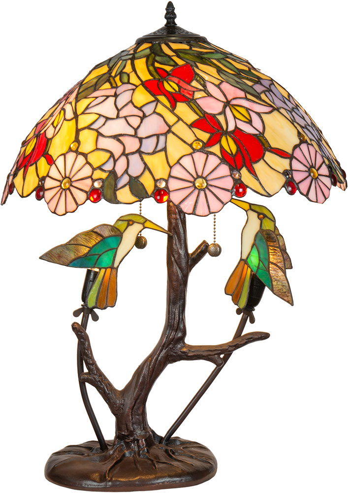 Dale Tiffany TT21205 Perched Hummingbirds Tiffany Antique Bronze Side ...