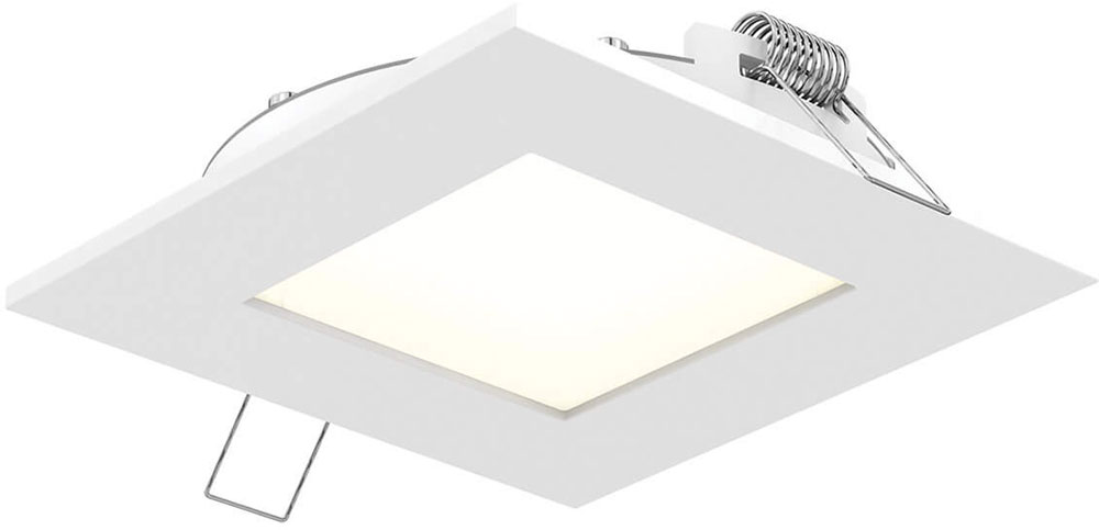 DALS Lighting 5004SQ-CC-WH Modern White LED CCT 4 Inch Square Recessed ...