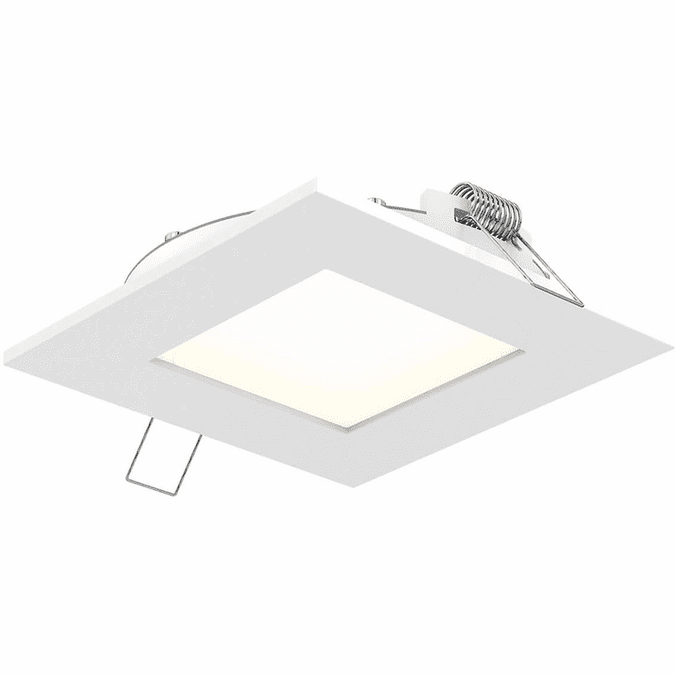 DALS Lighting 5004SQ-CC-WH Modern White LED CCT 4 Inch Square Recessed ...