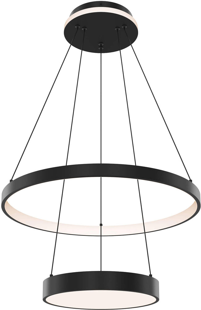 DALS Lighting CFPD20-CC-BK Drop Modern Black LED Pendant Light Fixture ...
