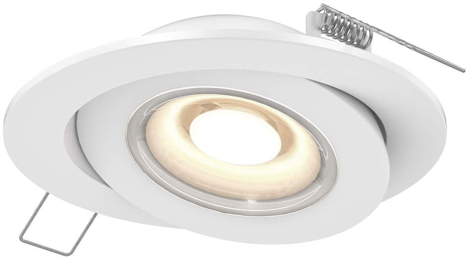DALS Lighting FGM4-3K-WH Modern White LED 4 Inch Flat Gimbal Recessed ...