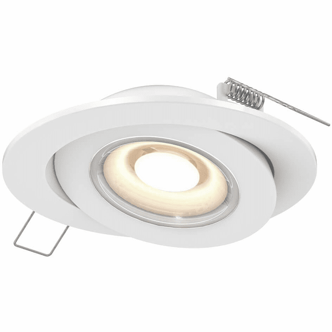 DALS Lighting FGM4-3K-WH Modern White LED 4 Inch Flat Gimbal Recessed ...