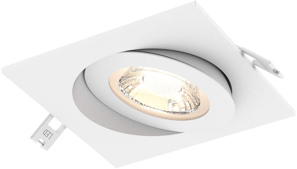 DALS Lighting FGM4SQ-CC-WH Pivot Contemporary White LED 4" Down ...