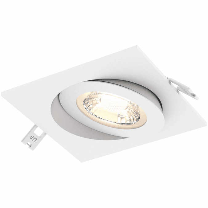 DALS Lighting FGM4SQ-CC-WH Pivot Contemporary White LED 4" Down ...