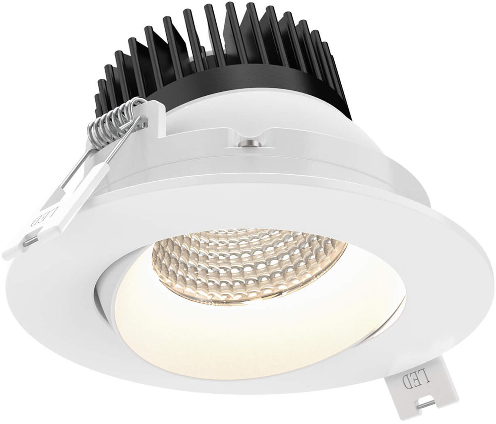 DALS Lighting GBR35-DW-WH Revolve Contemporary White LED 3.5" Recessed ...