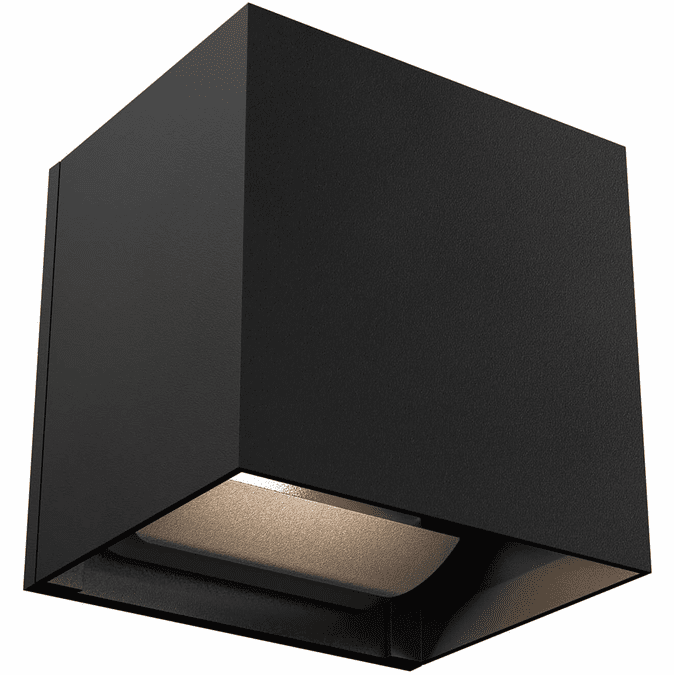 DALS Lighting LEDWALL-G-CC-BK Modern Black LED CCT 4 Inch Square ...