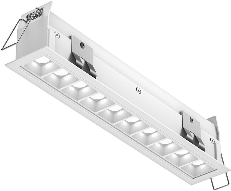 DALS Lighting MSL10-3K-AWH Modern White LED 10-Light Microspot Down ...