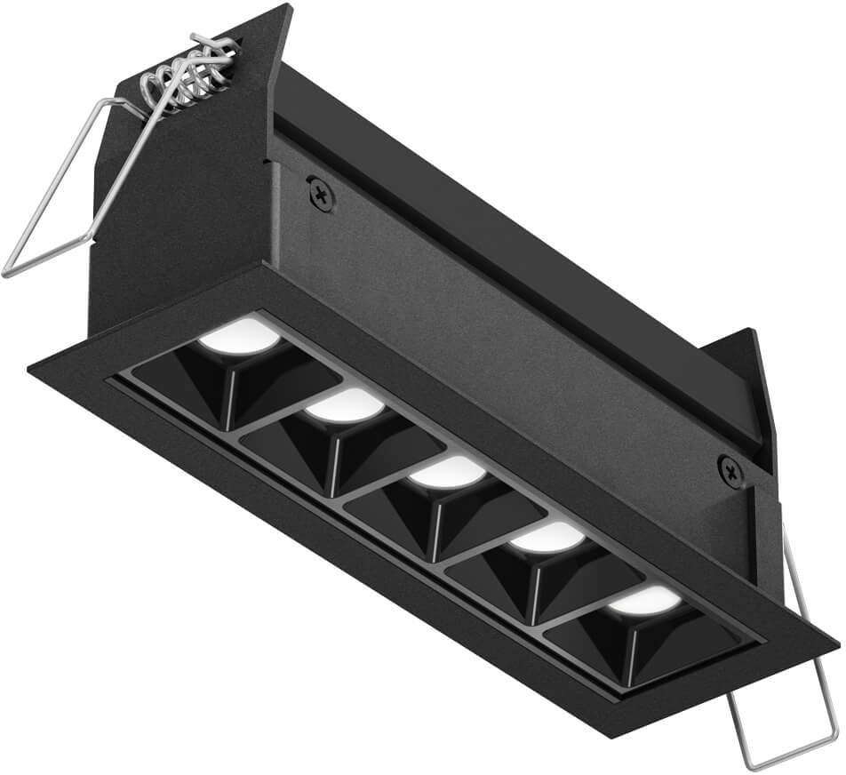 DALS Lighting MSL5-CC-BK Contemporary Black LED CCT 5-Light Microspot ...