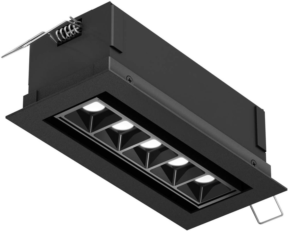 DALS Lighting MSL5G-CC-BK Contemporary White LED CCT 5-Light Microspot ...