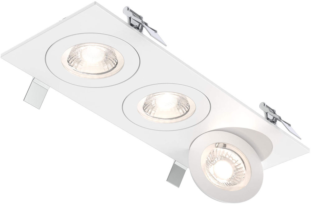 DALS Lighting FGM4-CC-TRIO-WH Pivot Contemporary White LED 3-Light Down ...