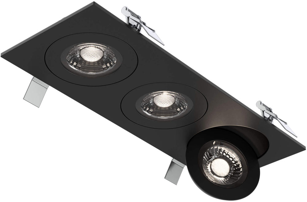 DALS Lighting FGM4-CC-TRIO-BK Pivot Modern Black LED 3-Light Recessed ...