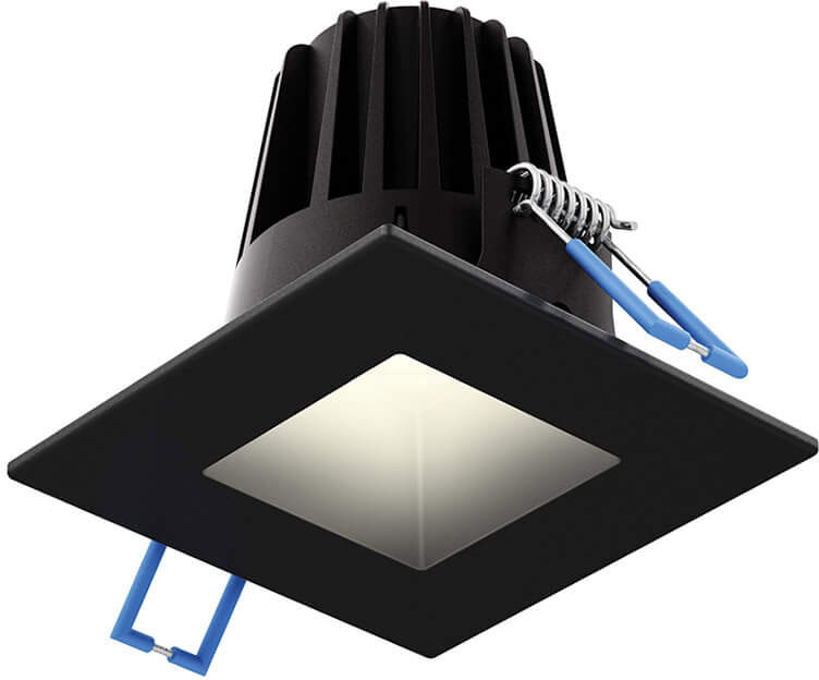 DALS Lighting RGR2SQ-CC-BK Modern Black LED 2 Inch Square Gimbal Down ...