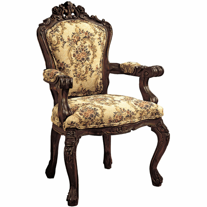 Design Toscano AF307 Carved Rocaille Traditional Cherry Chair - DST-AF307
