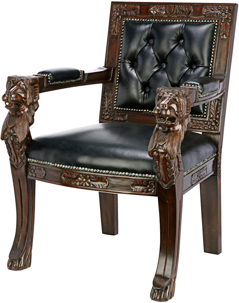 Antique lion chair store