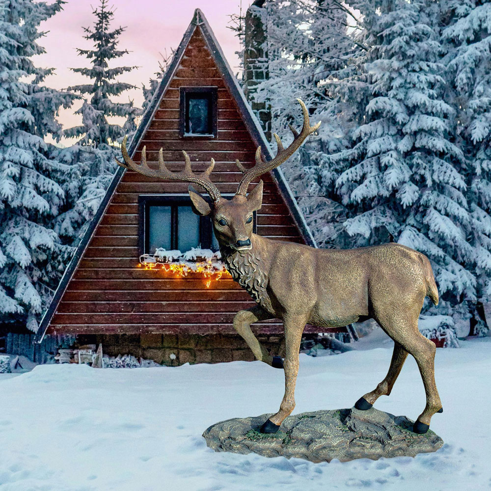 Design Toscano DB201938 Black Forest Rustic Garden Deer Sculpture - DST ...