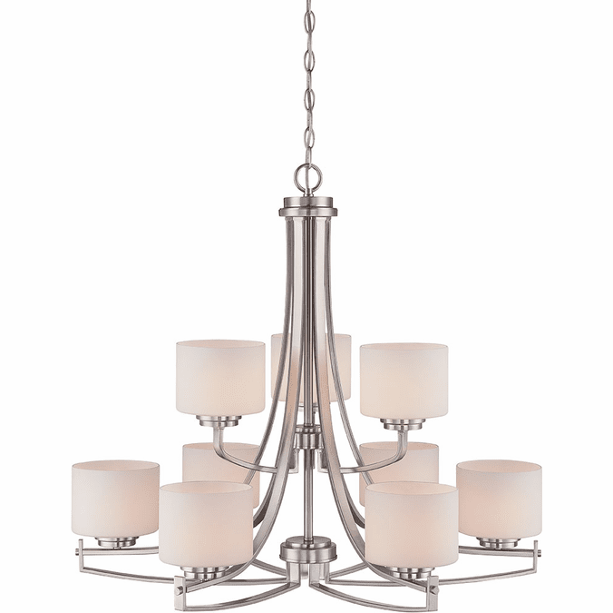 Designers Fountain 86289-SP Axel Contemporary Satin Platinum Chandelier ...