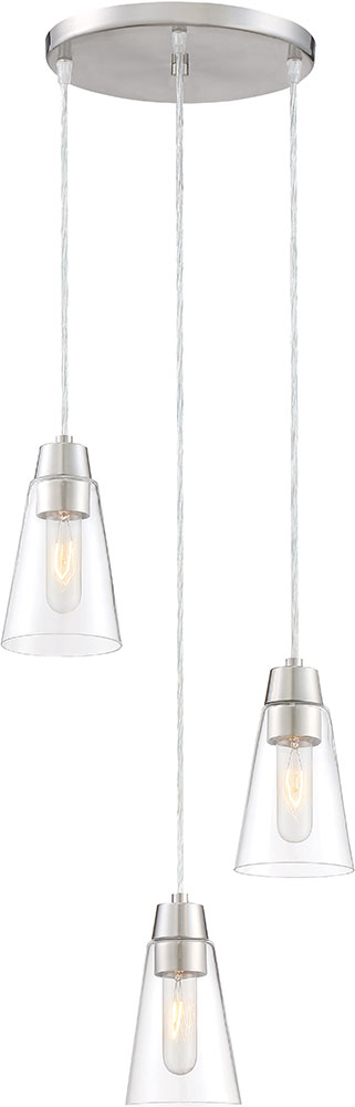 Designers Fountain 87830-3-SP Echo Modern Satin Platinum Multi Pendant ...