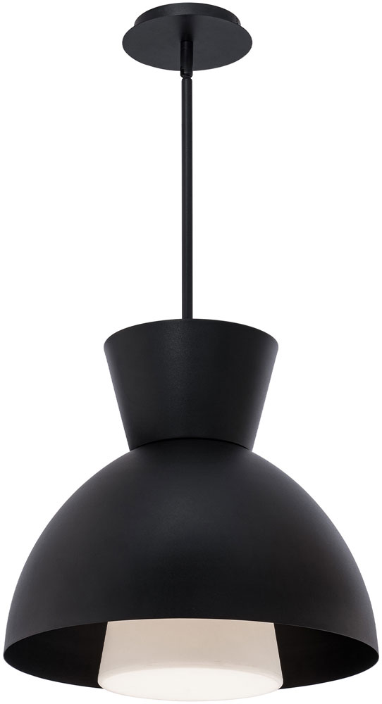dweLED by WAC PD-23316-BK Carafe Contemporary Black LED Drop Lighting ...