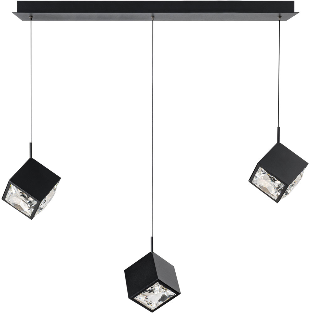 dweLED by WAC PD-29303L-BK Ice Cube Contemporary Black LED Multi Drop ...